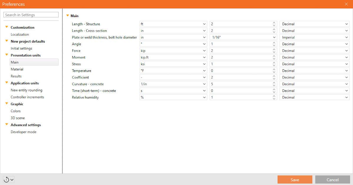 Shared Preferences across the whole tool range | IDEA StatiCa